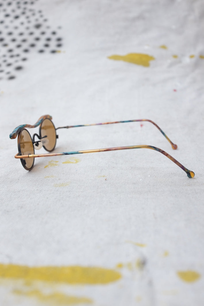 l.a. Eyeworks Banjo Sunglass frames Brown/Blue/Antiq.Gold, 42-17-135 ...